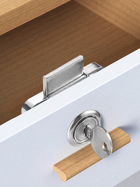 Office desk drawer lock three-chain desk bedside cabinet bookcase file ...