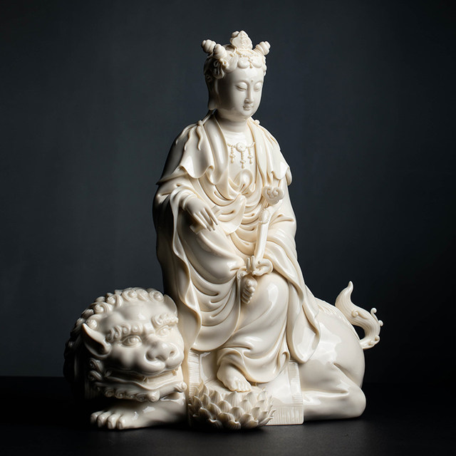 Dai Yutang Ceramic Ornament, Antique-Style Porcelain of Manjushri ...