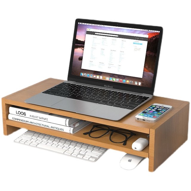 Desktop computer elevated monitor screen elevated platform double-layer ...