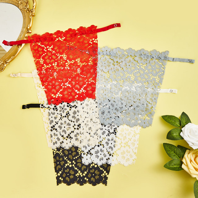 V-neck low-neck anti-exposure lace tube top bra cover cloth one-piece ...