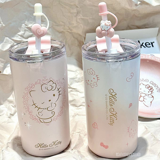hellokitty insulation cup student high -value straw cup adult Japanese -style fresh direct drink ...