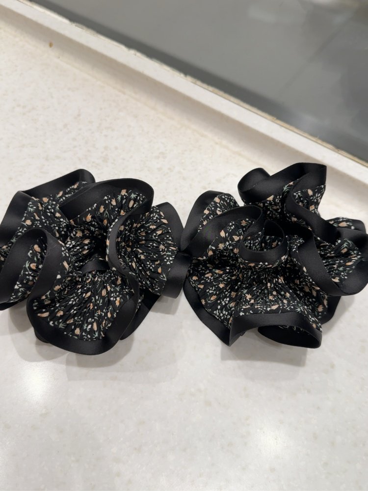 Korean fluffy texture floral ponytail hair loop ins girl versatile ...