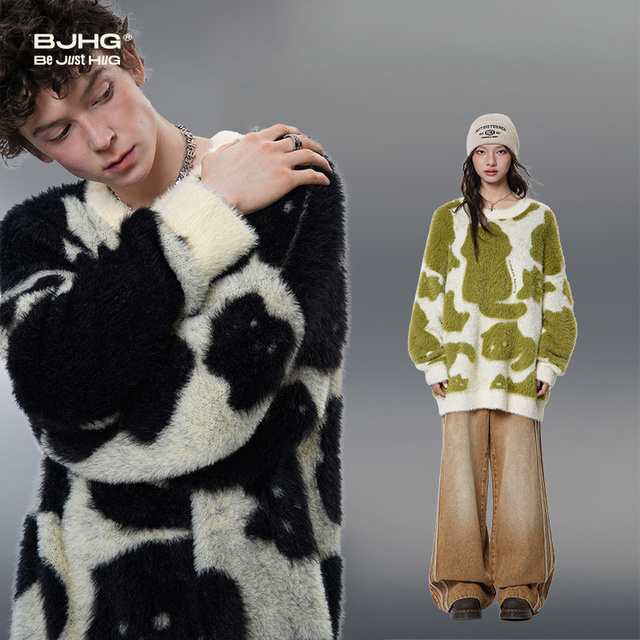 BJHG reckless American sweater men's spring and autumn loose lazy trend ...