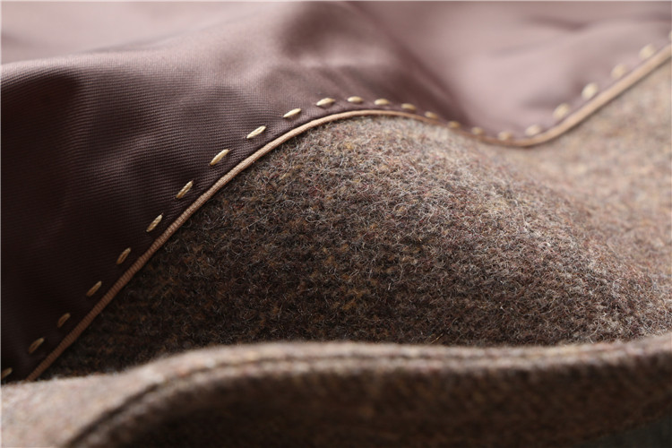 Fashionable and elegant pair of crafts belt, trimmed Welsh pattern wool ...