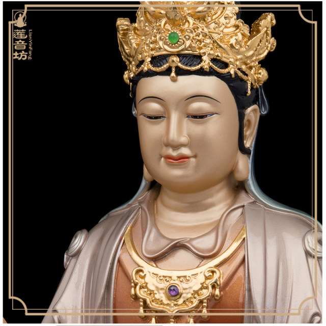 Taiwan pure copper painted earth mother goddess statue ornaments ...