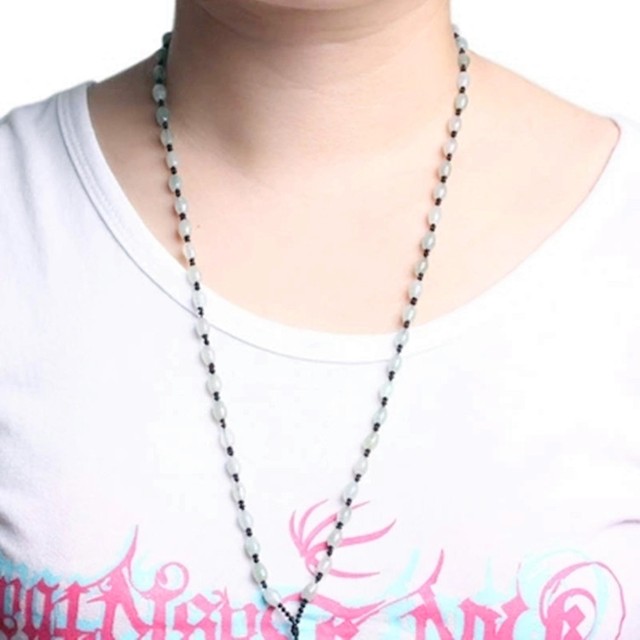 Authentic Burmese jade A-grade jade bead necklace men's jade ...
