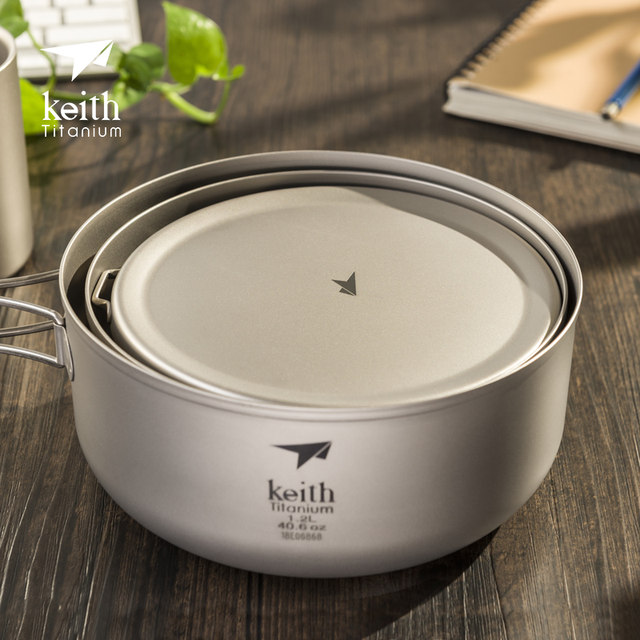 Keith Kaisi pure titanium lunch box instant noodle bowl with lid large ...