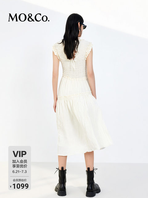 MOCO French exquisite irregular layered sleeveless dress texture high-end temperament dress ...