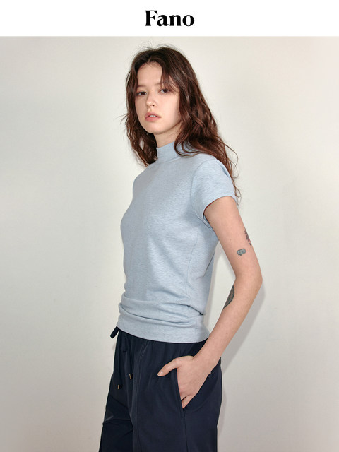 Fan Luo Fano simple style versatile half-high neck, variegated front ...