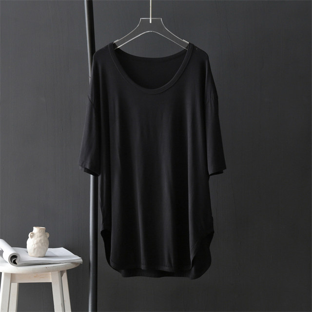 Arc sling modal short-sleeved T-shirt for women's summer 2025 new lazy ...