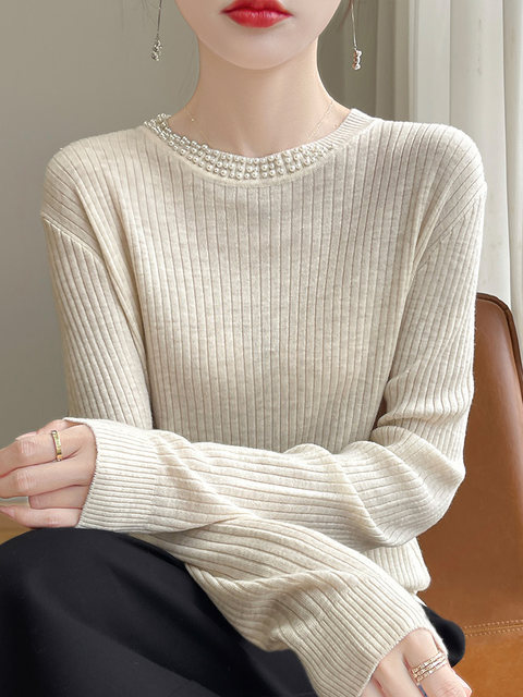 24 spring and autumn new worsted wool sweater long-sleeved women's ...