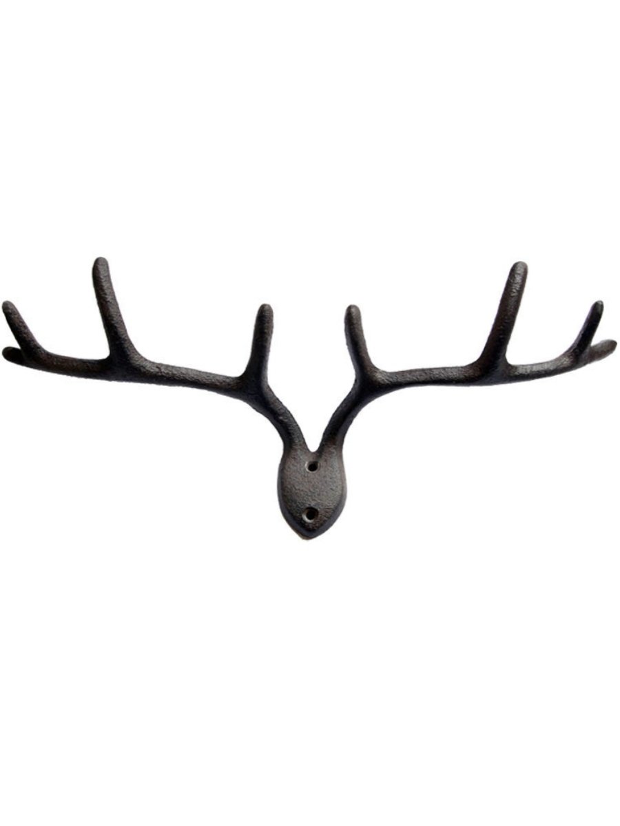 Cast Iron Deer Head Hook - 8 Hooks - American Country Style