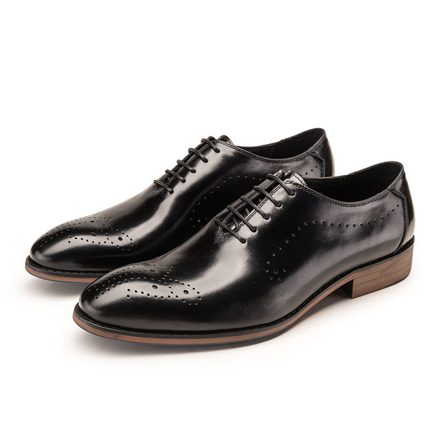 New British formal top layer cowhide shoes for young round-toe men's ...