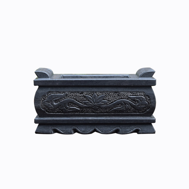 Bluestone black gray censer natural marble head Hanbaiyu stone carving ...