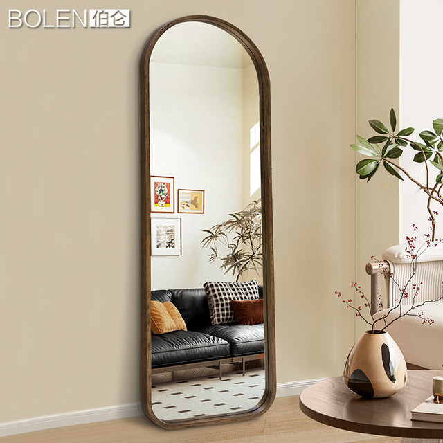 BOLEN medieval arched whole body mirror retro solid wood dressing ...