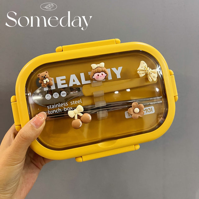 Cute and simple 304 stainless steel lunch box food grade insulation ...