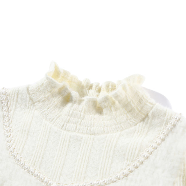 Lagogo Lagogu autumn and winter new French lace waist puff sleeve A ...