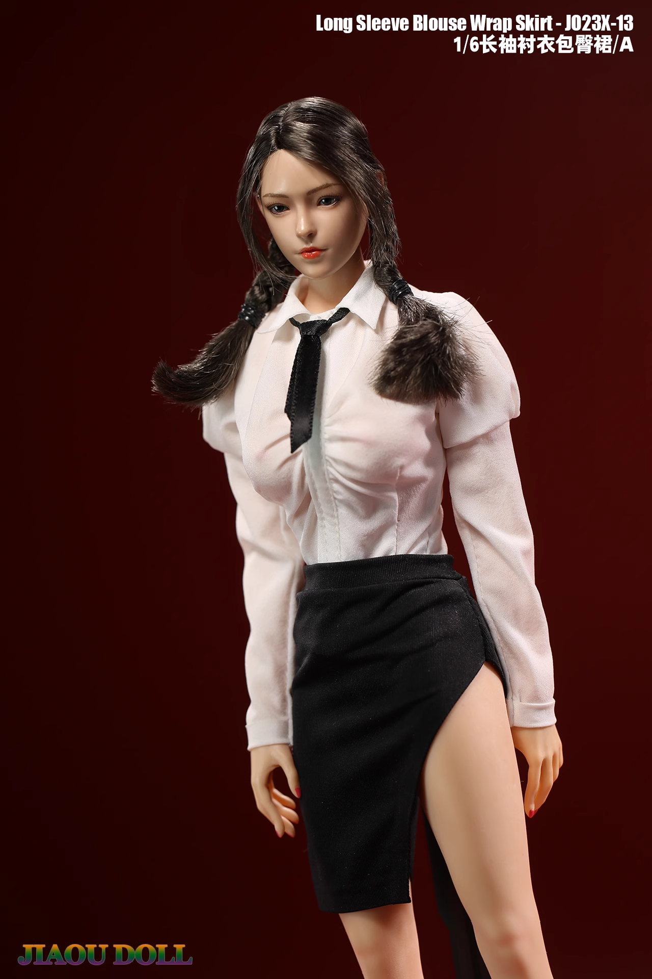 1/6 Female Soldier Long Sleeve Shirt Slim Fit Hip Skirt Secretary ...