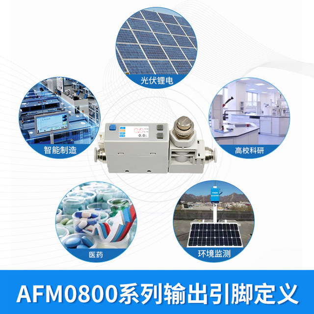 AFM0800 gas mass flow meter with needle valve measures carbon dioxide ...