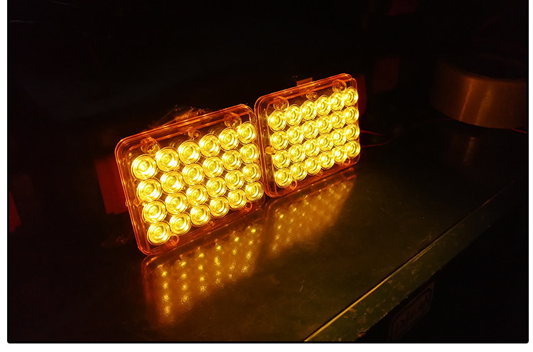 Highlight red and blue flashing traffic safety warning light at guard ...