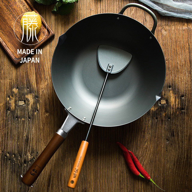 Japan's original imported Yoshikawa pure iron pot pole iron frying pot ...