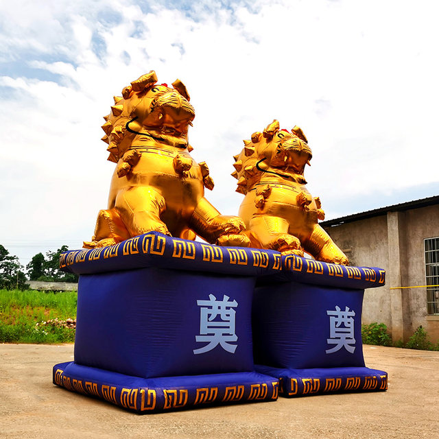 2.5m golden lion inflatable funeral arch 3m white crane inflatable ...