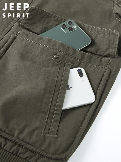 JEEP SPIRIT genuine men's wash cotton casual jacket stand collar ...