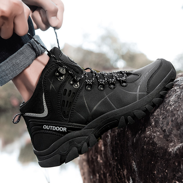 High-top hiking shoes for men and women, waterproof and non-slip ...