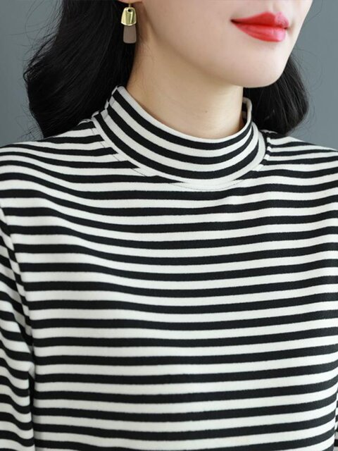 Half turtleneck double-sided German velvet base shirt for women in ...