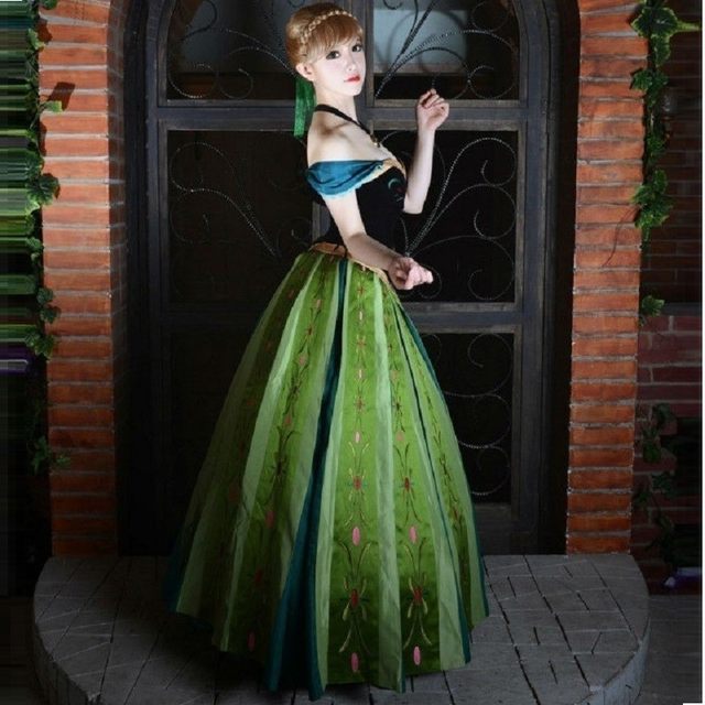 Anna cos dress Elsa adult coronation Disney Frozen Anna princess dress ...