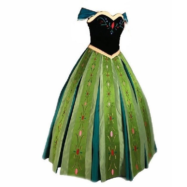 Anna cos dress Elsa adult coronation Disney Frozen Anna princess dress ...
