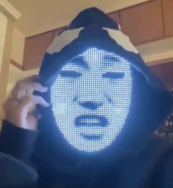 Science and technology mask full face light emitting app sensing face ...