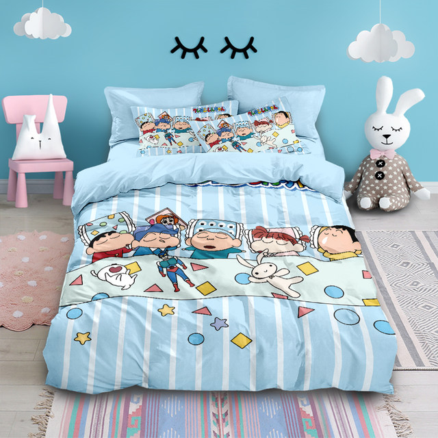 Crayon Shin-chan pure cotton cartoon bed four-piece set cute cotton ...