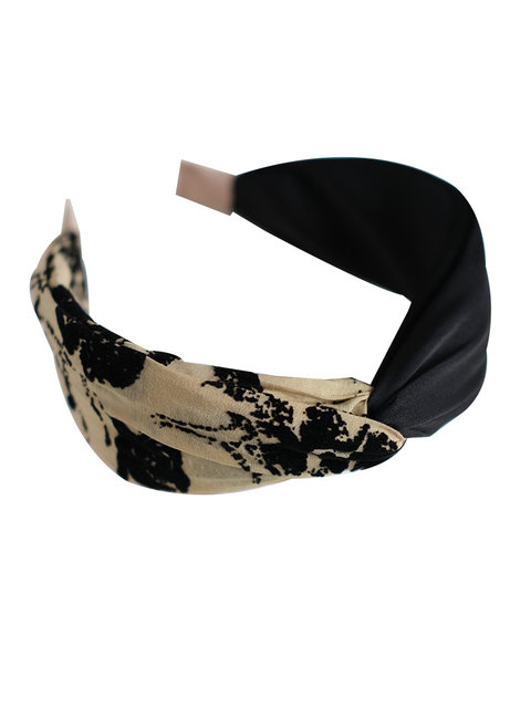 Original niche color matching high-end flocking black cross hair hoop ...