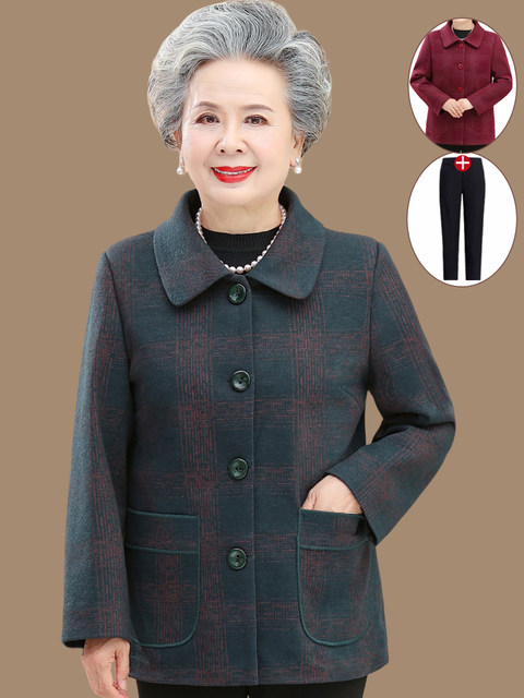 Grandma's autumn new jacket 70-year-old middle-aged and elderly female ...