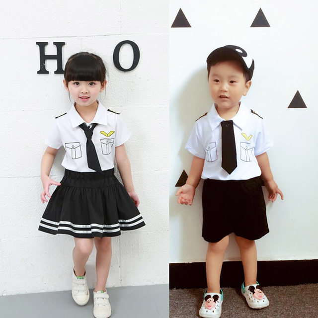 Summer suit boy short sleeve suit Q5 baby girl shorts short skirt two ...