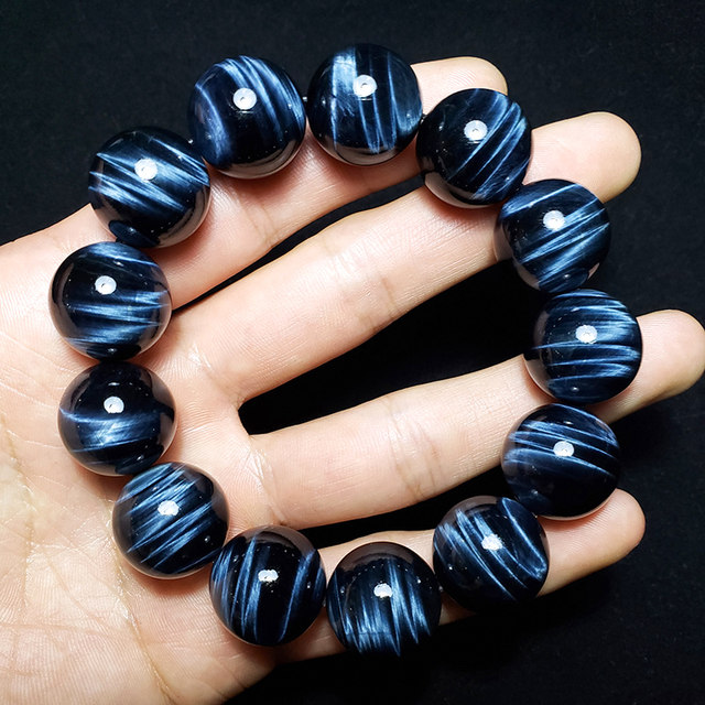 7A Collection Grade Natural Blue Tiger Eye Stone Bracelet for Men and ...
