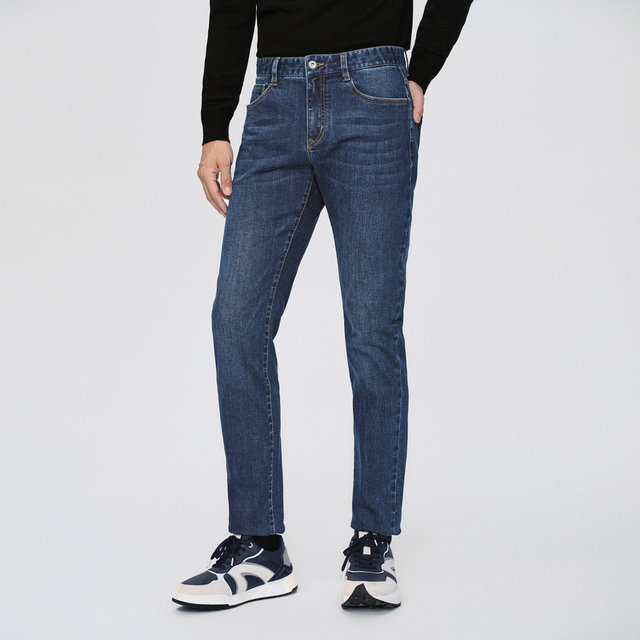 Jinba men's clothing autumn and winter straight micro -bomb jeans ...