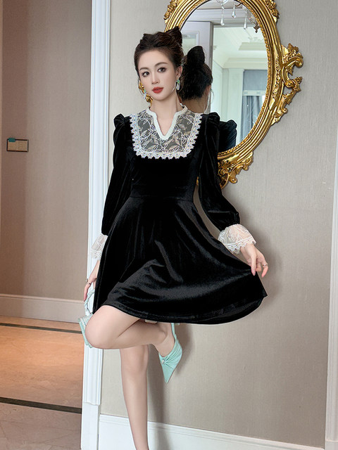 Dignified elegant formal occasion Senior sense dress 2025 spring lace ...