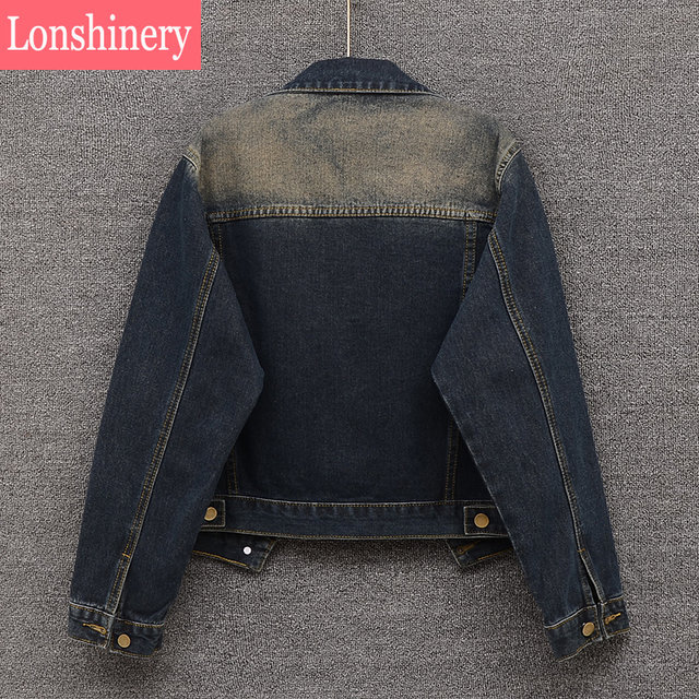 New product American retro denim outer female 2024 autumn new foreign ...