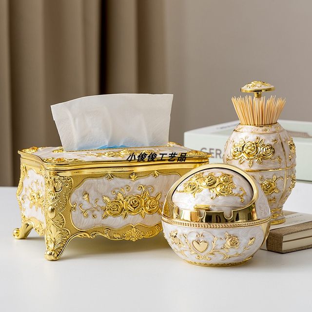 European Internet celebrity luxury plastic tissue box toothpick ashtray ...