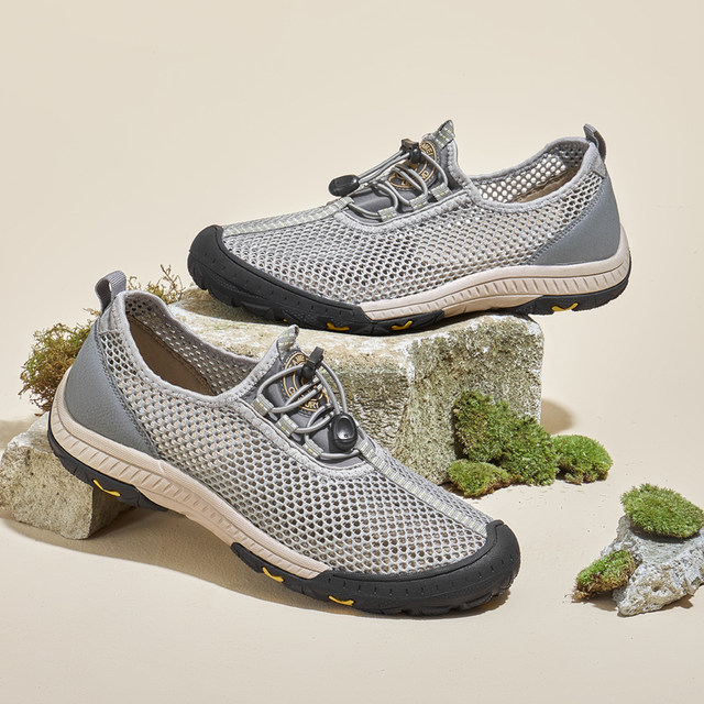 Camel Men's Shoes 2024 Summer New Breathable Hollow Mesh Shoes Men's Sports Shoes Lightweight ...