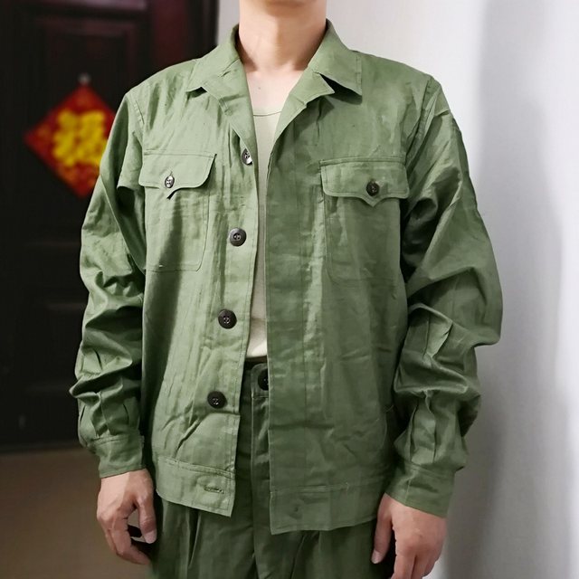 New inventory of cotton work clothes single top army green work clothes ...