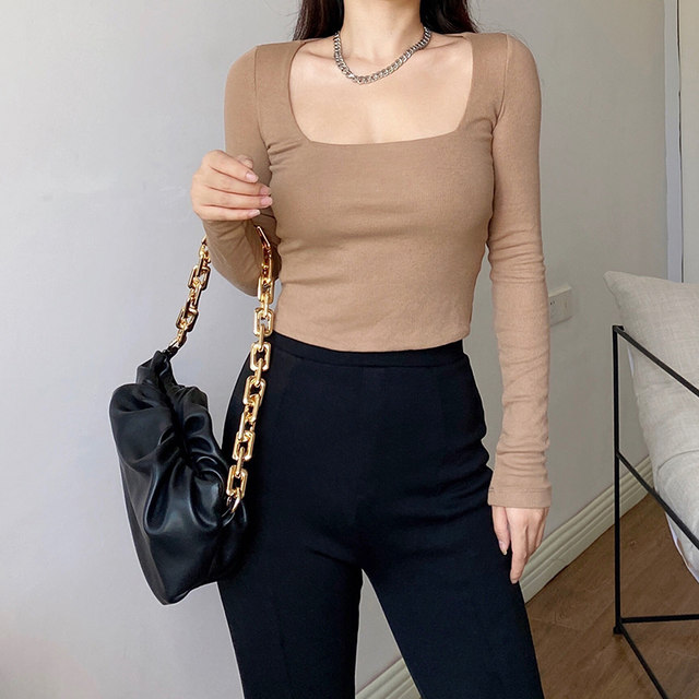 European and American retro simple versatile high-waisted short style ...