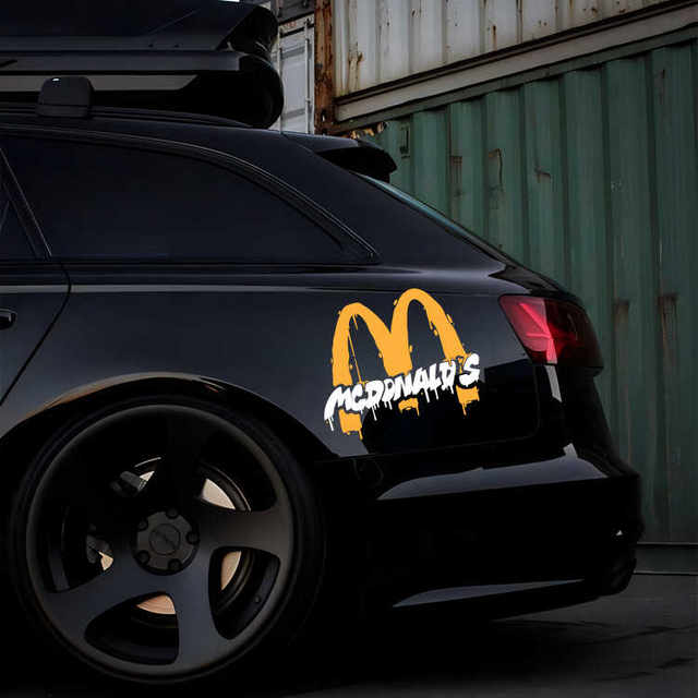 Graffiti M Tesla McDonald's Car Sticker Creative Car Sticker Tablet ...
