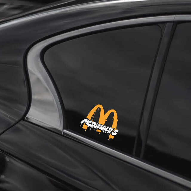Graffiti M Tesla McDonald's Car Sticker Creative Car Sticker Tablet ...