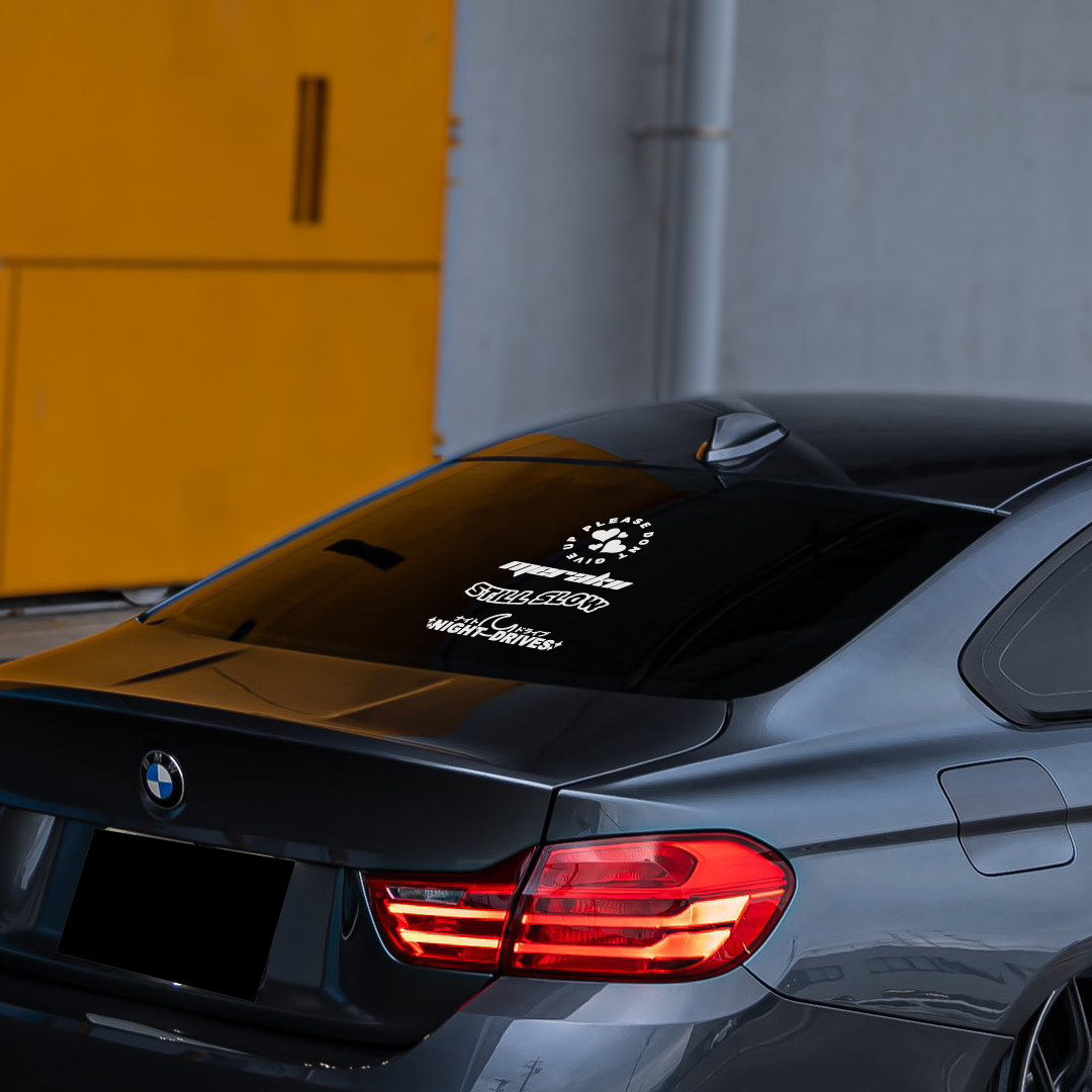 Please don't give up / Late night car stickers JDM rear windshield SIT ...