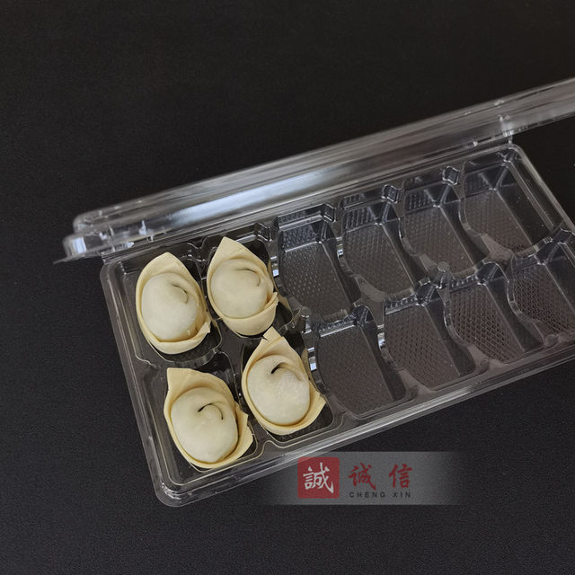 Transparent thickened disposable dumpling box 8 grids 10 grids 12 grids ...