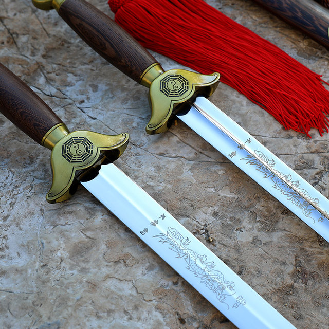 Stainless steel, chicken wings wooden sword, half -hard sword, Longquan ...