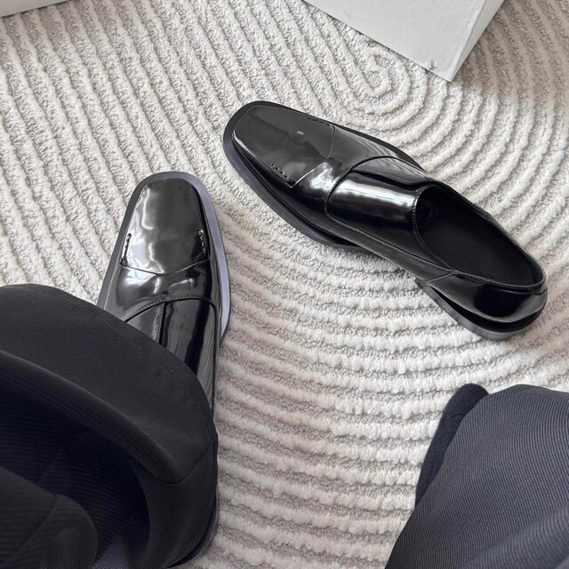 Thick-soled square-toe shoes for men, European and American style ...